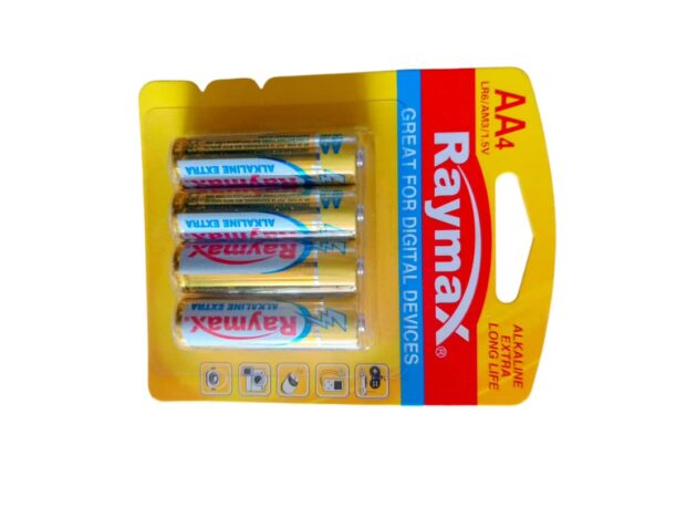 RAYMAX Alkaline battery (LR6) Size AA (Pack 4 Pcs.) - Regino Medicals ...
