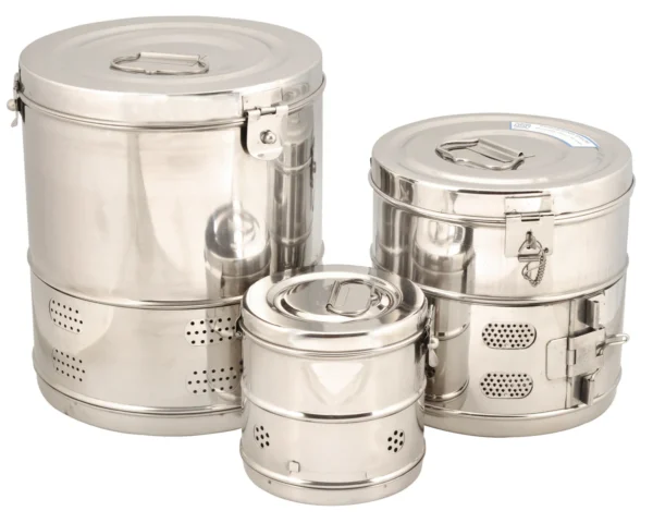 Stainless Steel Sterilizing Drums Set – Autoclave Dressing Drums ...